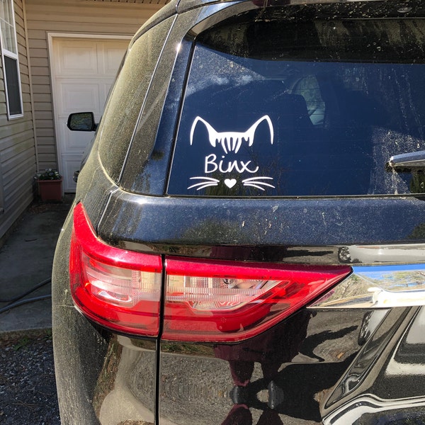 Personalized Cat Decal: Kitty Name Vinyl Sticker for Car, Tumbler - Etsy