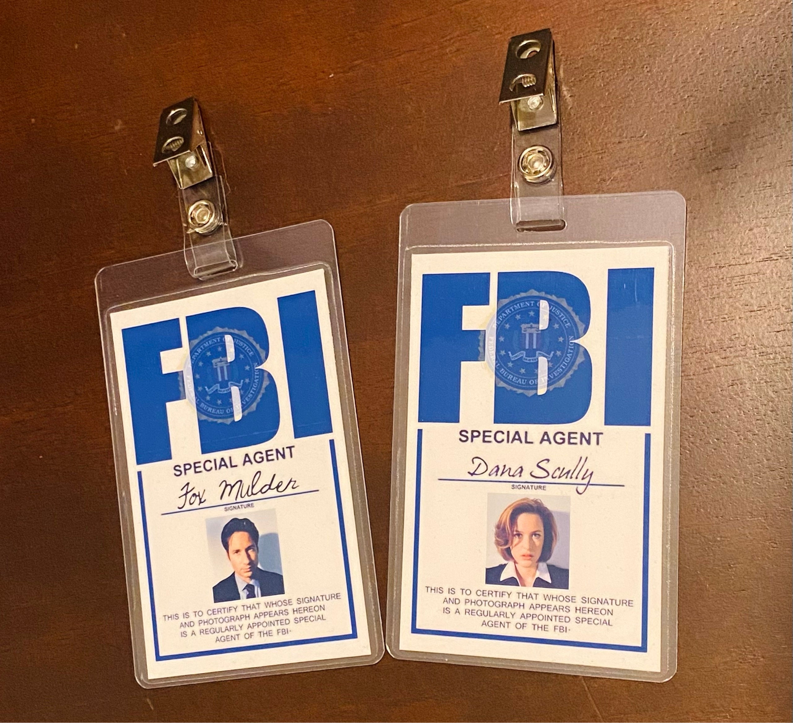 X FILES Fox Mulder Badge ID Name Tag Card Costume Cosplay Prop | Etsy