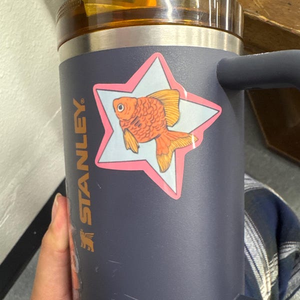 Goldfish Star Sticker | Glossy and Waterproof - Etsy