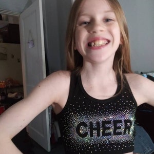 Beautiful Scatter AB Rhinestone Bold Cheer Practice Sports Bra - Etsy