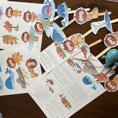 Jonah and the Whale Game Sunday School Bible Story Bingo Printable ...