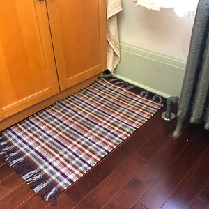 Handwoven Machine Washable Rag Rug Placemats in Warm Rust, Grey, and ...