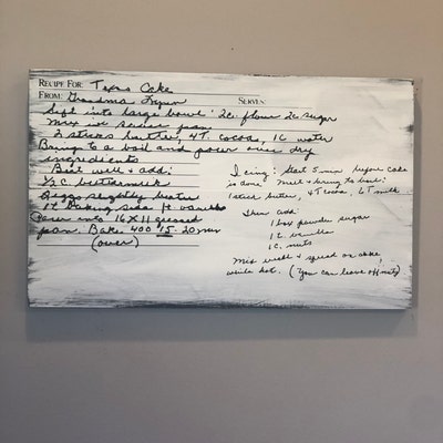 Larger Recipe Sign Custom Recipe Sign Handwritten Recipe Sign ...