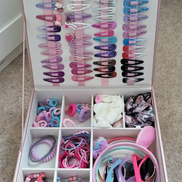 Girl's Hair Accessory Storage Box, Hair Clip Holder, Accessory ...