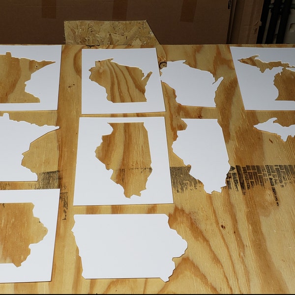 Pack of 3 Minnesota State Stencils Made From 4 Ply Mat Board 11x14 ...