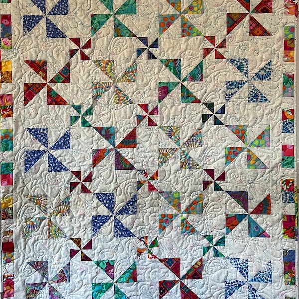 Pinwheels Big and Small Baby Quilt or Lap Quilt - Etsy