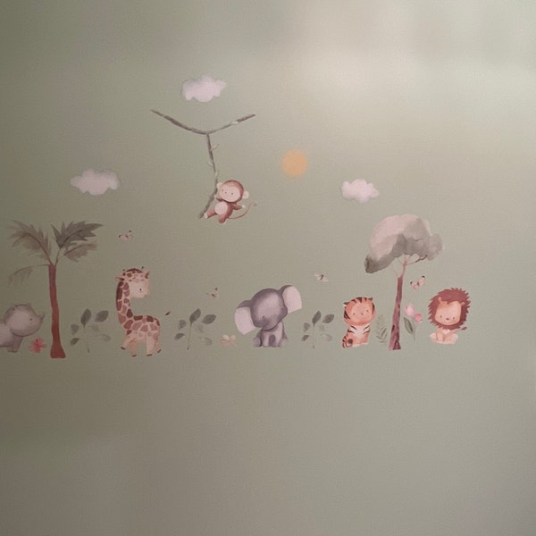 XL Safari Wall Sticker Set for Kids, Safari Animals, Wall Decal, Africa ...