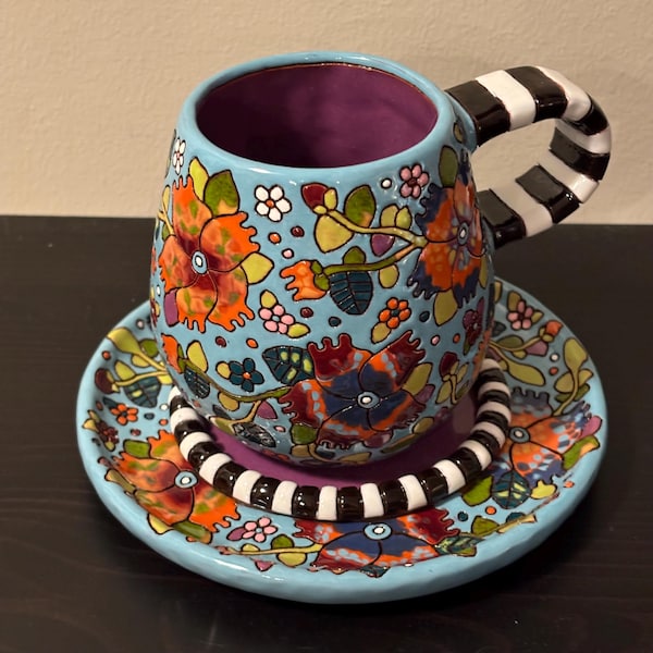 Espresso Cups, Cupcake Ceramic Cups With Plate, Coffee Lovers Gift ...