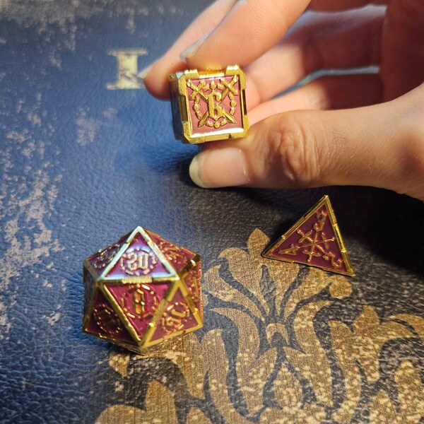 Old School Dnd Rpg Metal D20: Elven Forged White W/ Gold - Etsy