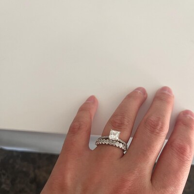 3MM Round Moissanite Open Notch Bubble Set Wedding Matching Band for ...