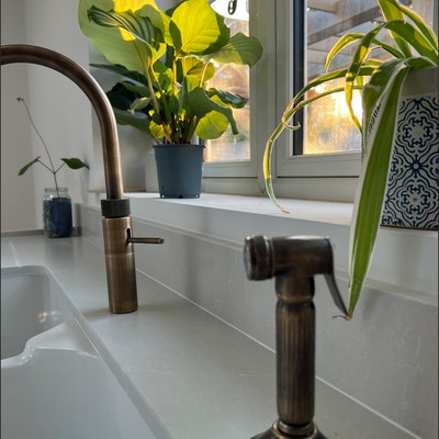 Unlacquered the Deer Wall Mount Faucet With Valve Moroccan Brass Head ...