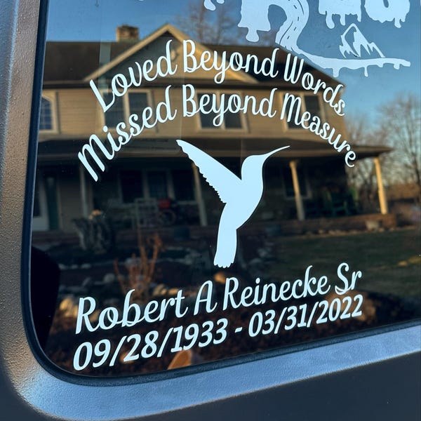 In Loving Memory Decal Personalized - Custom Memorial Decal for Car ...