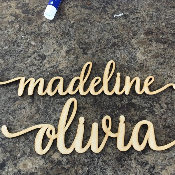 Charlie Custom Script LOWERCASE Word Wood Sign - Personalized Wooden ...