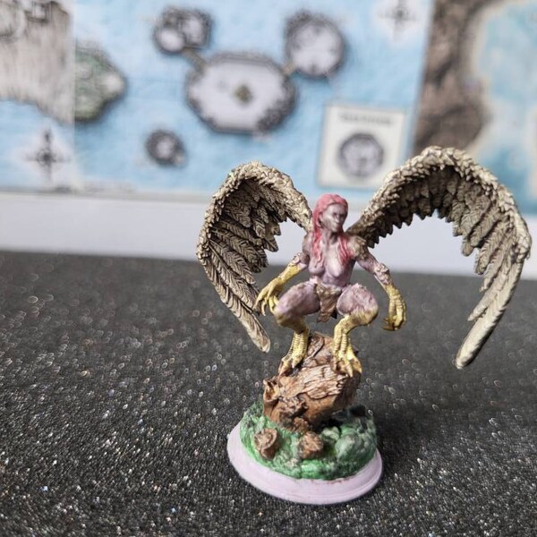 Monster Harpy Miniature Dungeons and Dragons Mini RPG Tabletop ...