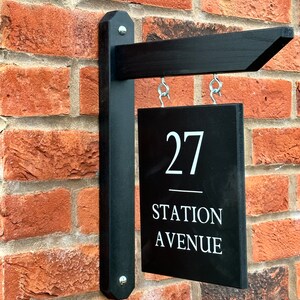 Customisable Hanging House Sign, House Number Sign, New Home Gift - Etsy