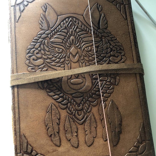 Leather Travel Diary Large Koi Fish, Handmade / Recycled Paper Travel ...