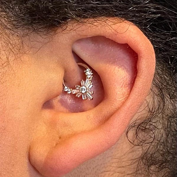 Gold Daith Jewelry Earring, Simple Titanium Minimalist Daith Jewelry ...