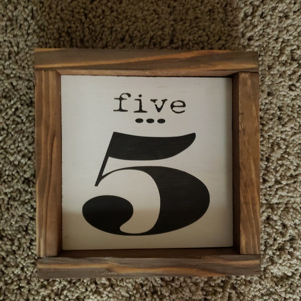 Framed Rustic Sign,wood Framed Number Sign,rustic Number,family Number ...