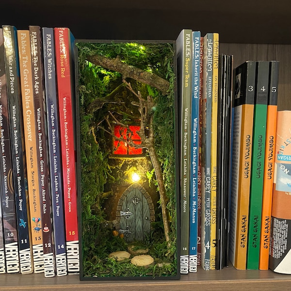 Book Nook Diorama of a Fairy House, Book Nook Shelf Insert, Tree House ...