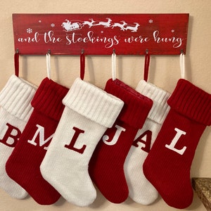 And the Stockings Were Hung Wooden Sign, Stocking Holder Sign, Wooden ...