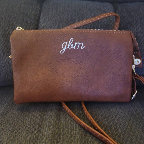 Monogram Wristlet With Mini Initial | Monogram Wristlet Wallet ...