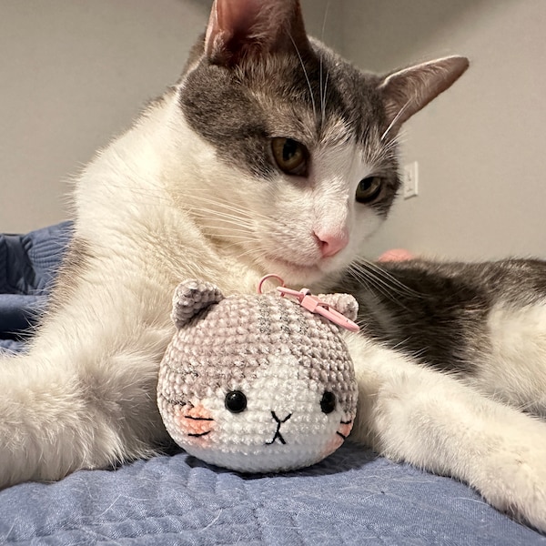 Crochet Cat Keychain Crochet Animal Keychain Cute Kitty Amigurumi Cat ...