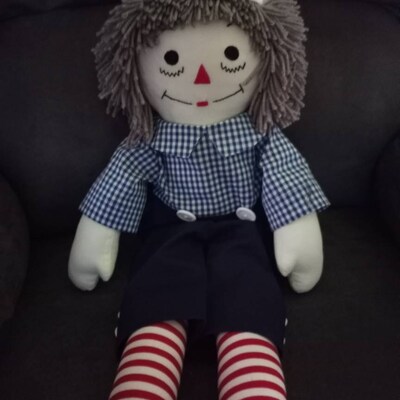 36 Inch Large Raggedy Ann Doll Traditional Blue Dress Handmade Doll - Etsy