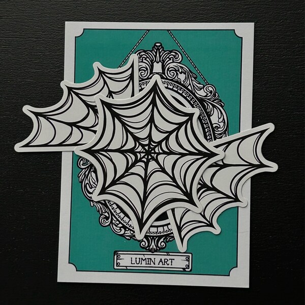 Spiders Web Sticker Set - 3 Cobweb Stickers - Vinyl Decals - Gothic ...