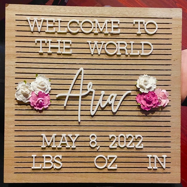 Custom 3" Calligraphy Script Name or Word for Letter Board Felt Board ...