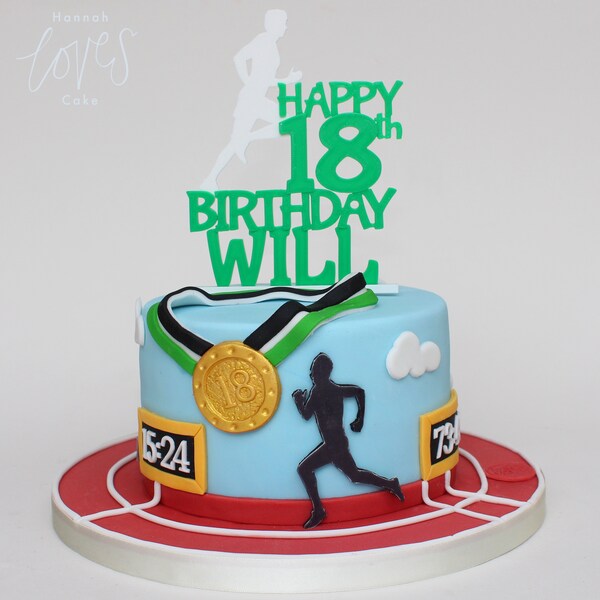 Runner Cake Topper, Jogging Cake Topper, Running Personalised Cake ...