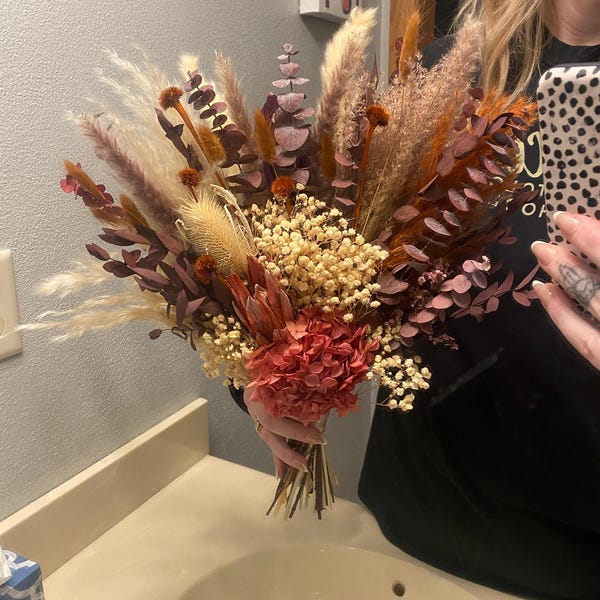 Bridal Bouquet Nightfall Wedding Bouquet Boho Dried Flower Bouquet ...