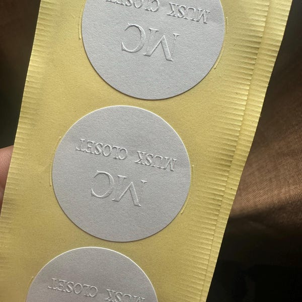 Custom Made White Embossed Raised Sticker/label, Embossing Seal ...