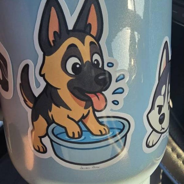 German Shepherd Sticker Pack | Cute Chibi GSD Vinyl Decals | Funny ...