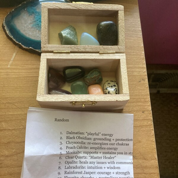 Crystal Box Various Crystals Aligned Personalized Box, Mix of Natural ...
