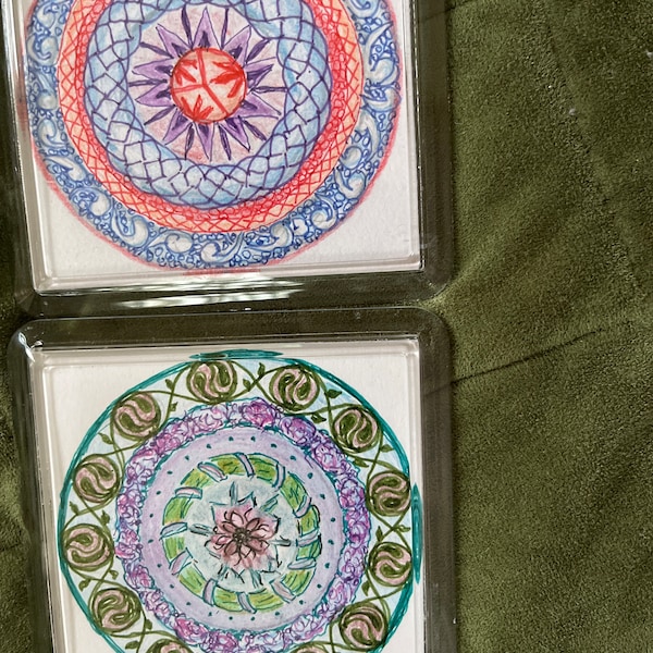 Cross Stitch Coaster, Clear Acrylic Coaster, Holds an 8cm Square Insert ...