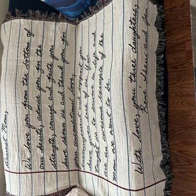 Love Letter Blanket: Personalized Gift for Mom, Woven Handwriting ...