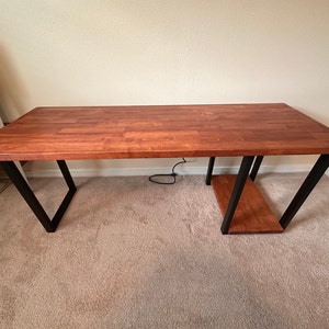 New Gaming Desk Solid Wood Desk Custom Made With Butcher Block. Desktop ...