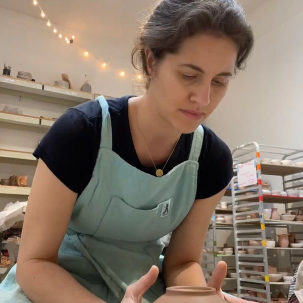 Aqua Blue Durable Cotton Canvas Pottery Apron Ceramic Apron Throwing ...