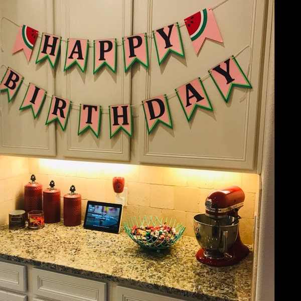 One in A Melon Birthday Banner One in A Melon Banner Birthday ...