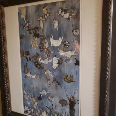 Raining Cats 12x20 Print, Internet Cats, Smudge, Lil Bub, Grumpy Cat ...