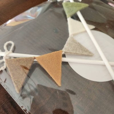 Personalized Triangle Felt Flag Cake Topper First Birthday, Graduation ...