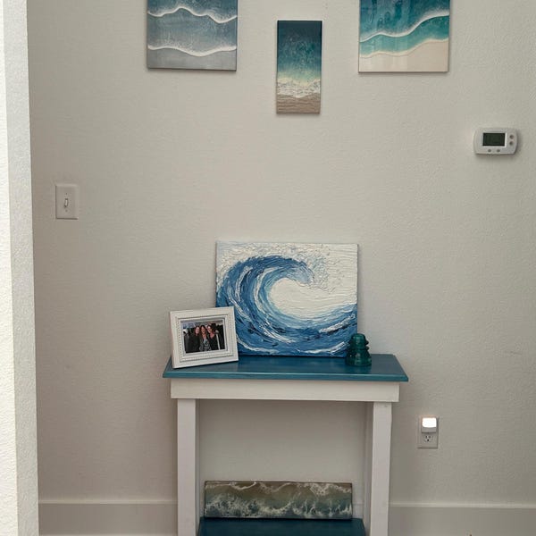 Ocean Slate Cheese Board, Charcuterie Stone Plate, Epoxy Resin Ocean ...