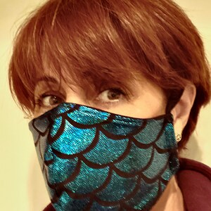 Mermaid Face Mask 15 Colors Sparkling Cotton Spandex Face Mask Hands ...