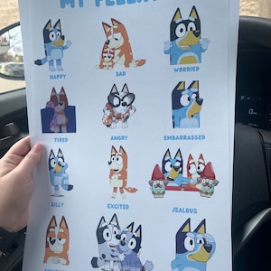Bluey Feelings Chart Digital Download Bluey Emotions Poster - Etsy