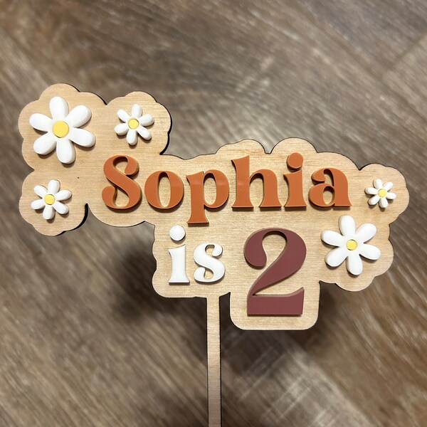 Daisy Cake Topper, Cake Topper for Birthday, Custom Cake Topper, Daisy ...
