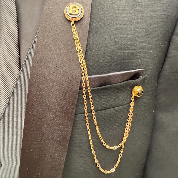 Gold Color Shirt Jacket Collar Chain Brooch Set,jacket Lapel Pin Shirt ...