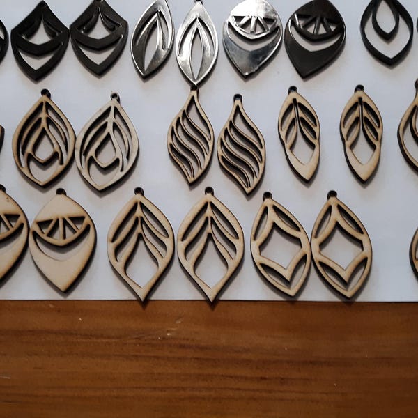 10 Elegant Wooden Earring Templates Bundle | Laser Cut Dangle Designs ...