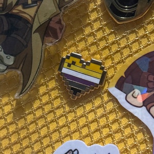 Non-binary Ribbon Pin Subtle Pride Flag Enamel LGBT LGBTQ Queer Agender ...