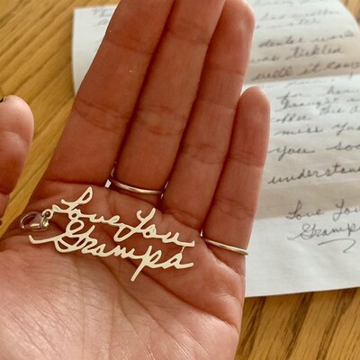 Actual Handwriting Charm Signature Charm Custom - Etsy