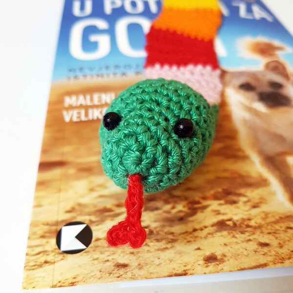 Crochet Snake Bookmark Pattern for Beginner, Rainbow Amigurumi Animal ...